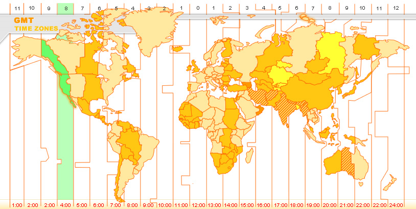 GMT Greenwichtijd Los Angeles, Californië, Verenigde Staten (VS ...